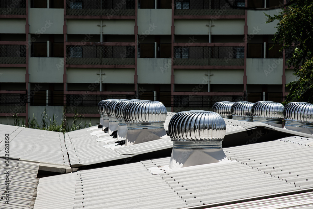 Natural roof ventilator on roof. Roof ventilation system for heat ...