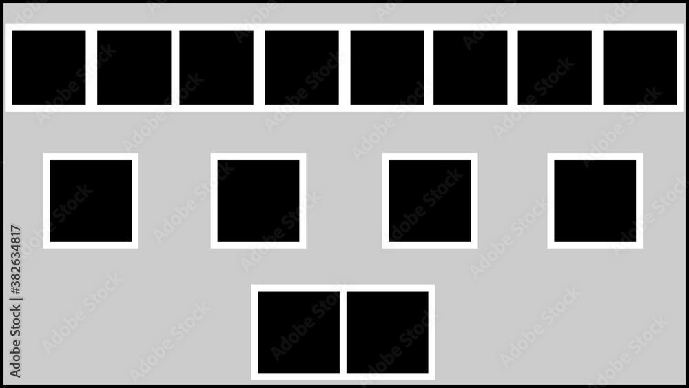 Photo frames mock-up. Photorealistic blank retro photo frames over ...