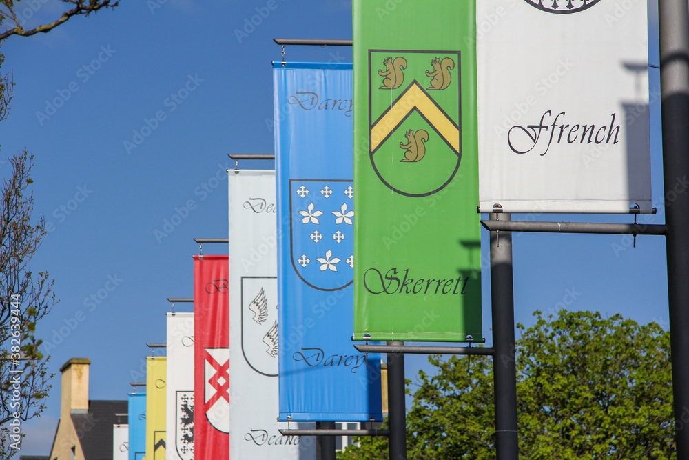Colored flags of the different districts of County Galway foto de Stock ...