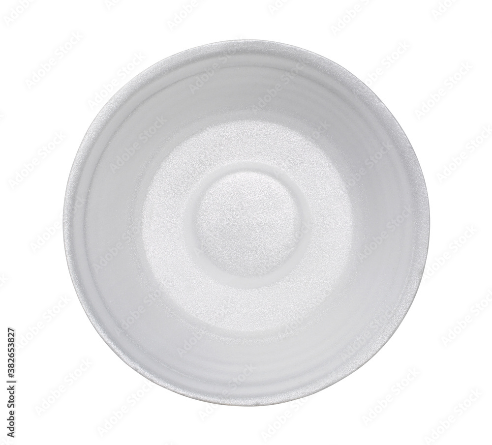 Styrofoam bowl top view (with clipping path) isolated on white ...
