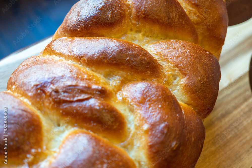 4 Strand Braided Challah Made in a Challah Pan - Pan used to control ...