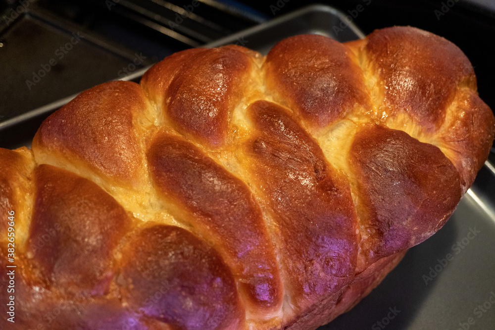 4 Strand Braided Challah Made in a Challah Pan - Pan used to control ...
