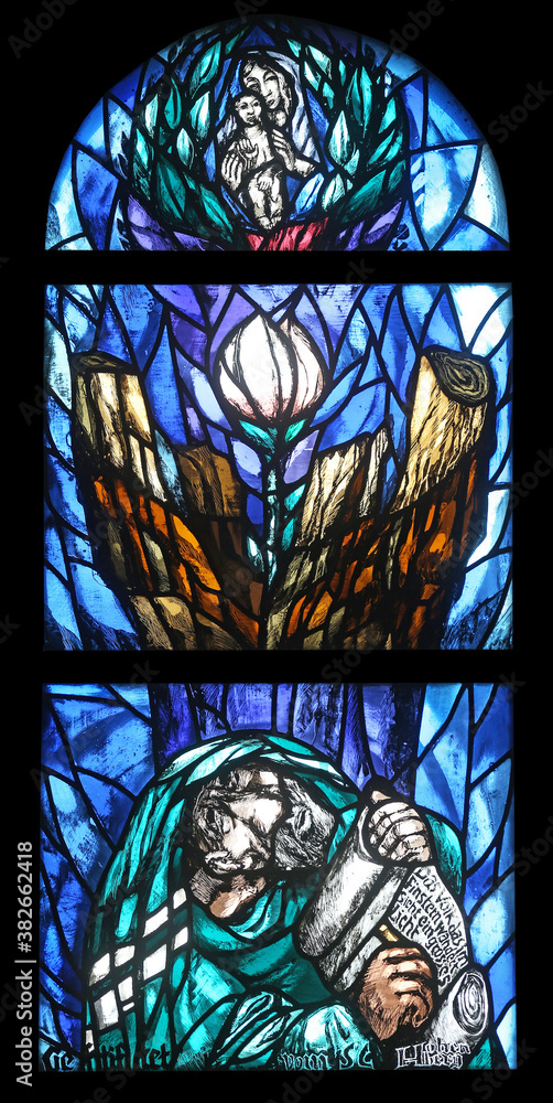 The prophet Isaiah, stained glass window by Sieger Koder in St. James ...