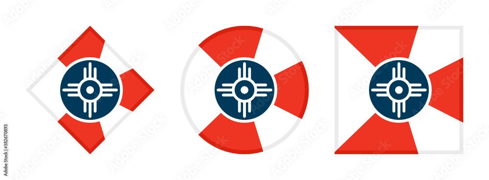 wichita flag icon set. vector illustration isolated on white background ...