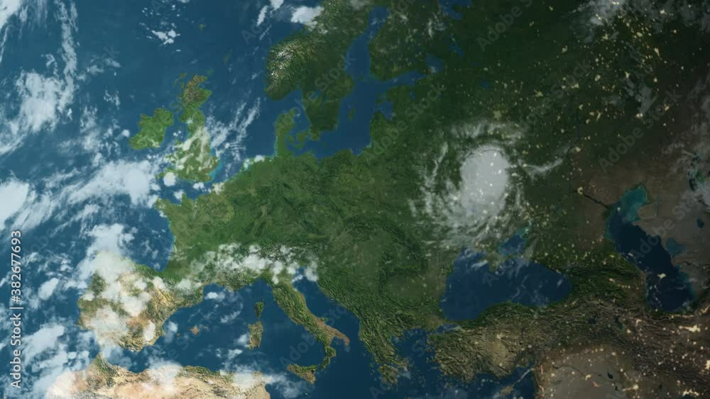 Earth Zoom out from Berlin Germany to see the Earth from space Texture ...