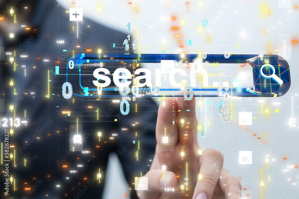 online search bar engine touch digital 3d Stock Photo | Adobe Stock
