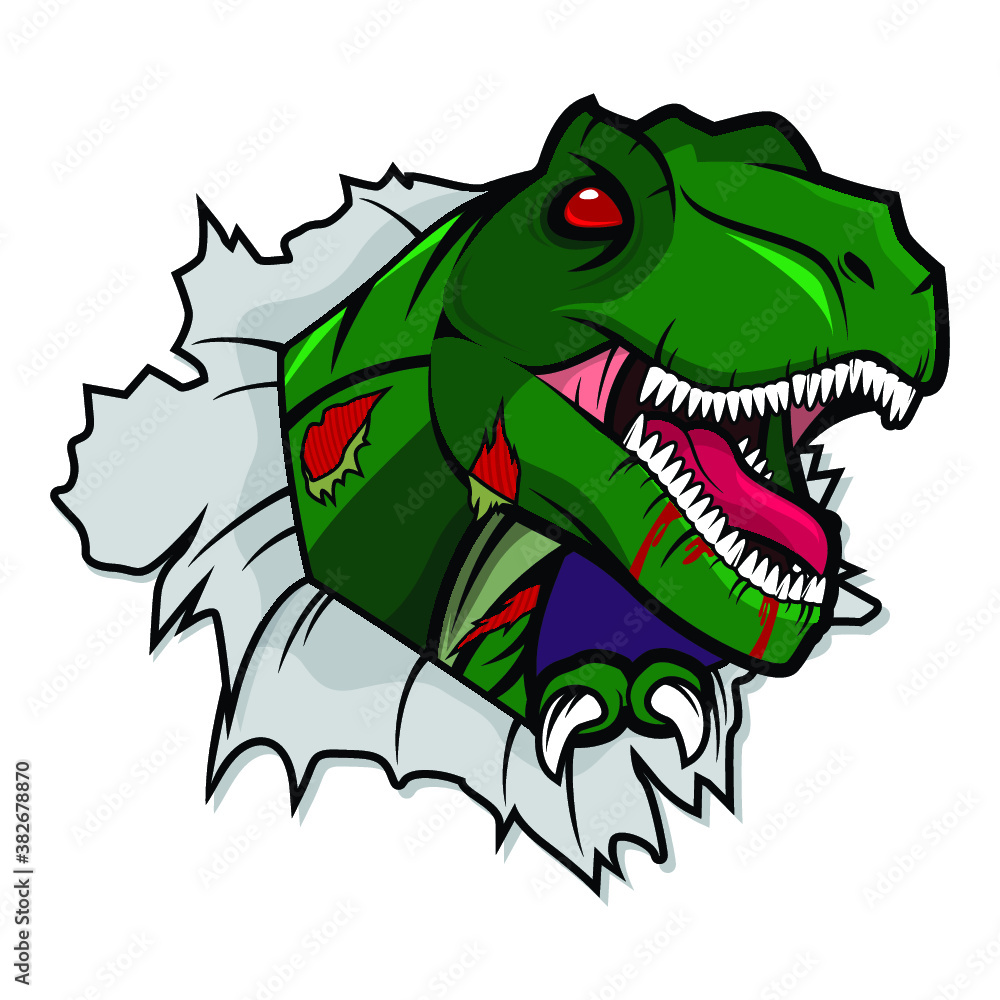 Radioactive Tyranosaurus Rex - Vector Illustration Stock Vector | Adobe ...