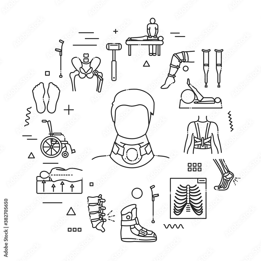 Orthopedics web banner. Rehabilitation after injuries. Musculoskeletal ...