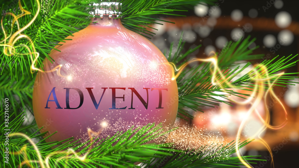 Ilustrace „Advent and Christmas holidays, pictured as a Christmas ...