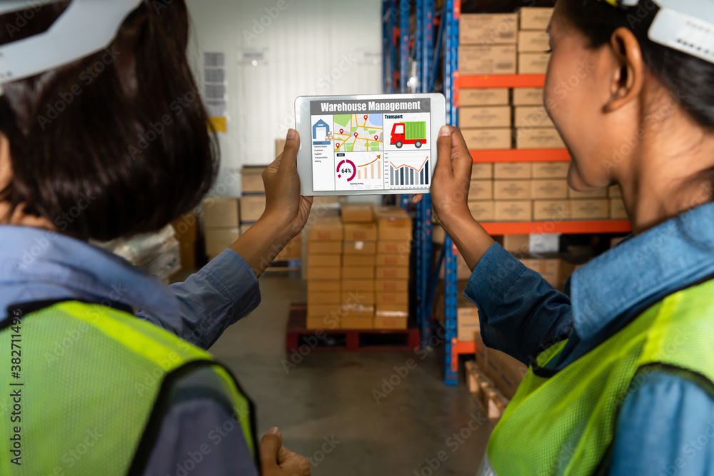 Warehouse management software application in computer for real time ...
