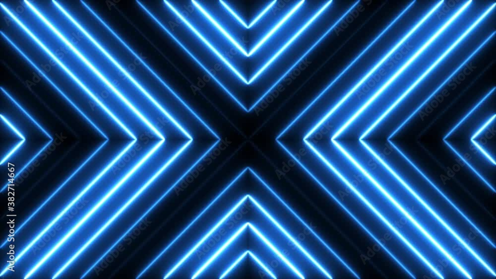 Neon lights technology background. Blue bright template with abstract ...
