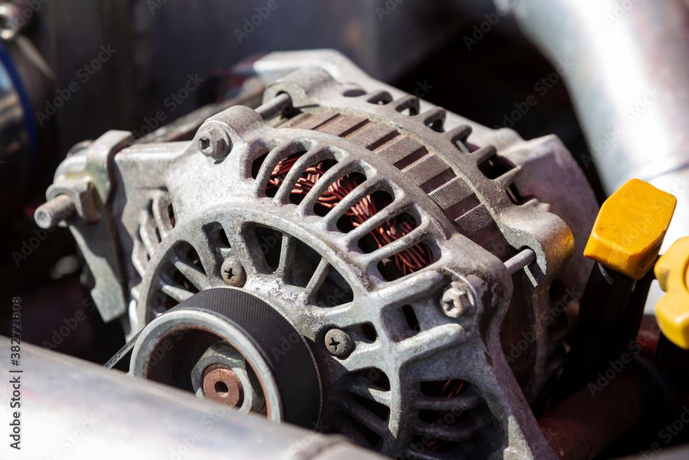 Alternator of a car Stock Photo | Adobe Stock