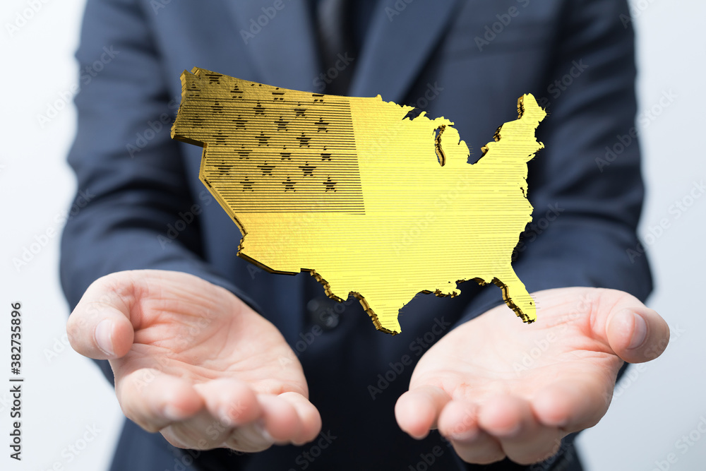 usa america map flag concept banner Stock Photo | Adobe Stock