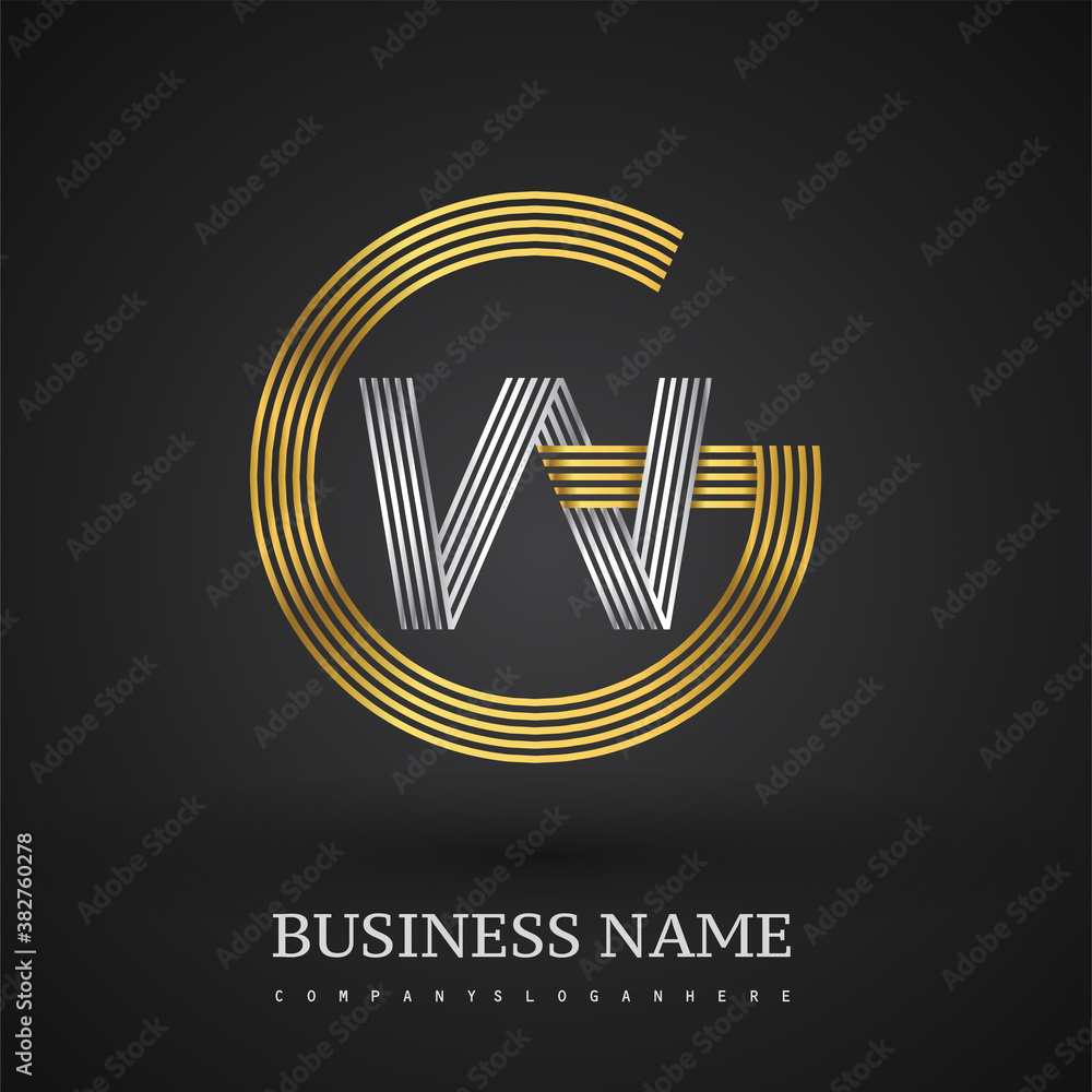 Letter WG logo design circle G shape. Elegant silver and gold colored ...