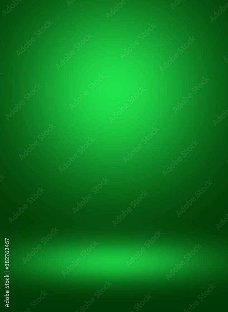 Abstract green studio workshop with light effect background. Cover ...