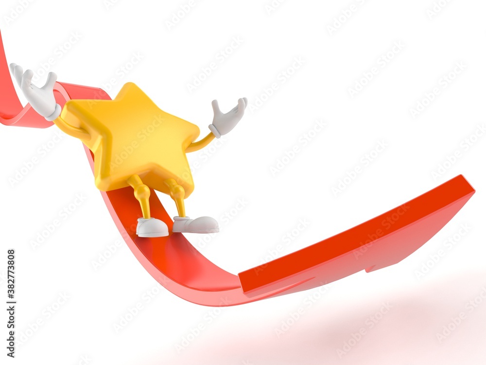 Star character sliding on red arrow Stock Illustration | Adobe Stock