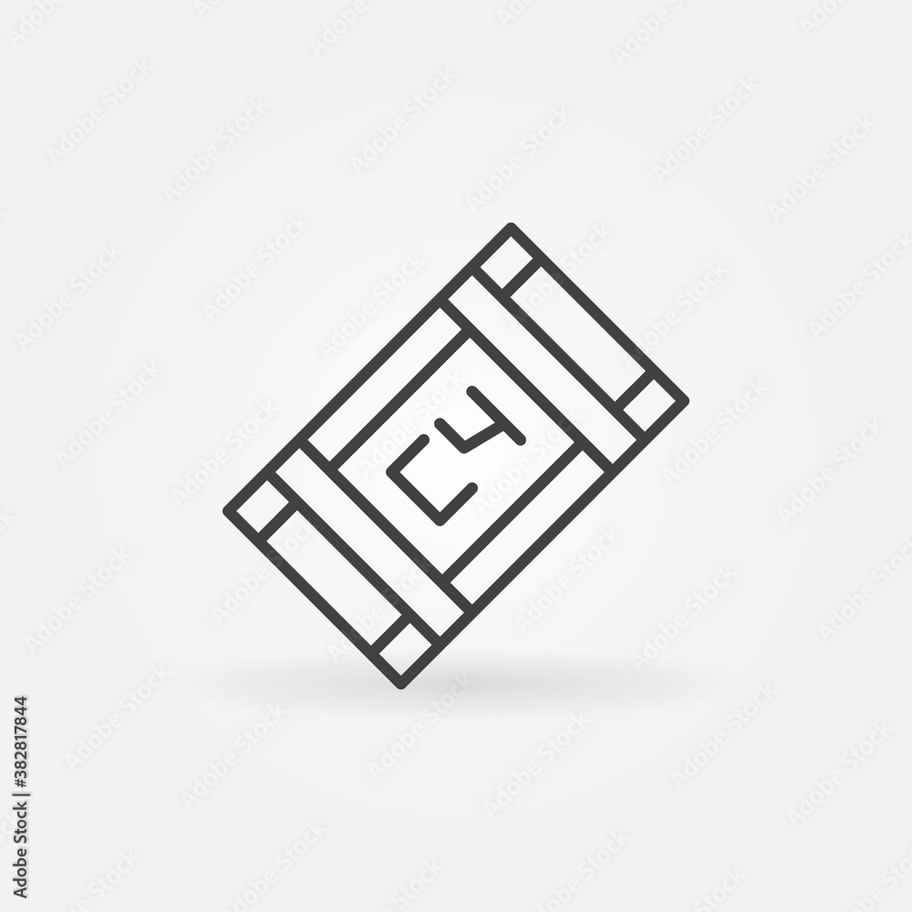 C-4 plastic explosive outline icon. Vector Composition C4 vector ...