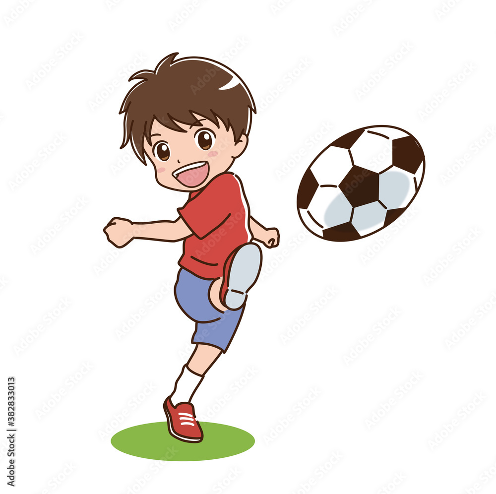 Boy Playing Soccer Clip Art