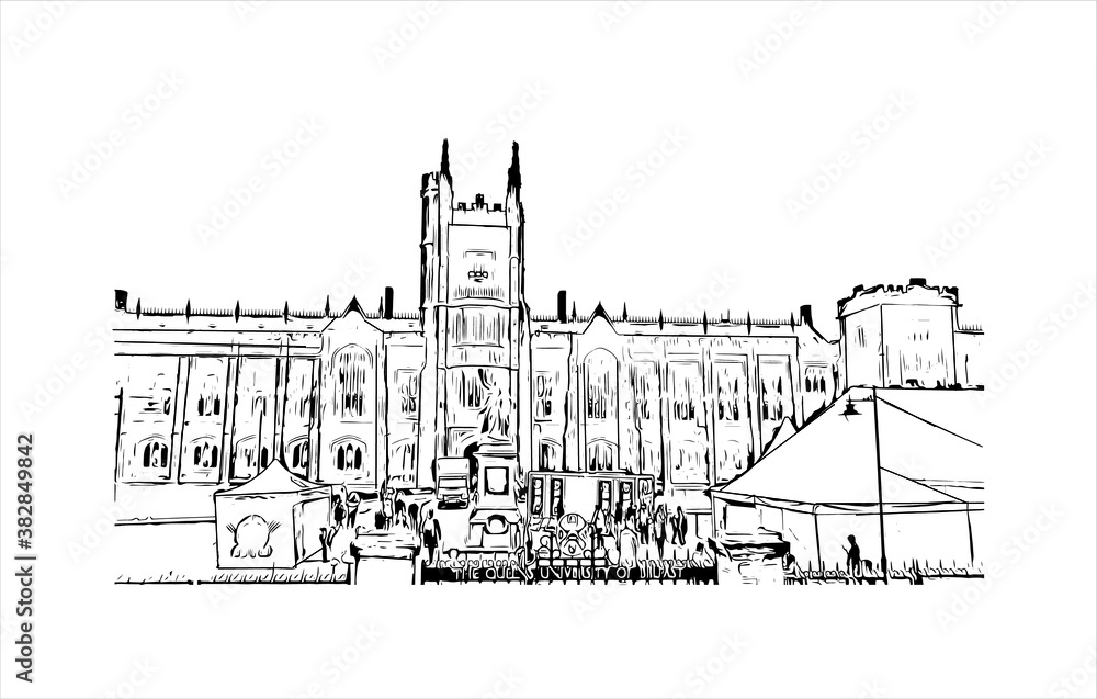 Building view with landmark of Belfast is the capital and largest city ...