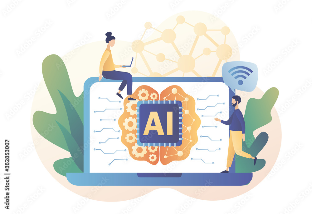 Artificial intelligence concept. AI, machine learning, analysis ...