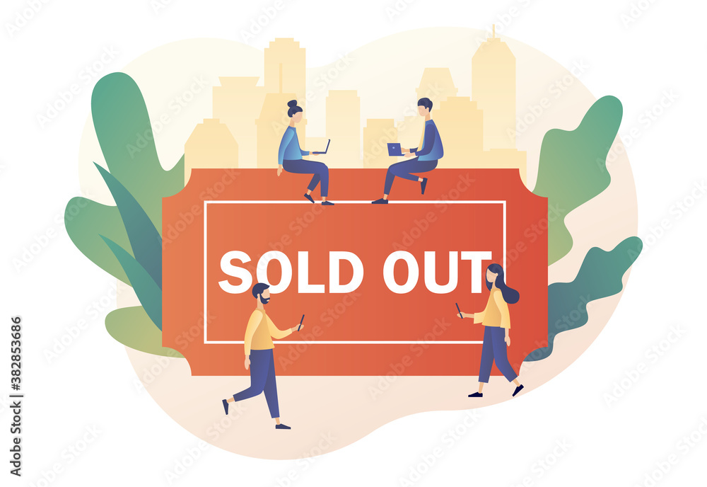 Tiny people use online booking system. Sold out event, sold-out crowd ...