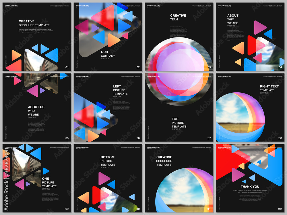 Brochure layout of square format covers design templates for square ...