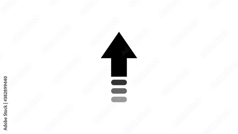 Animation Arrow Up Symbols on White Background. Animated black arrow ...
