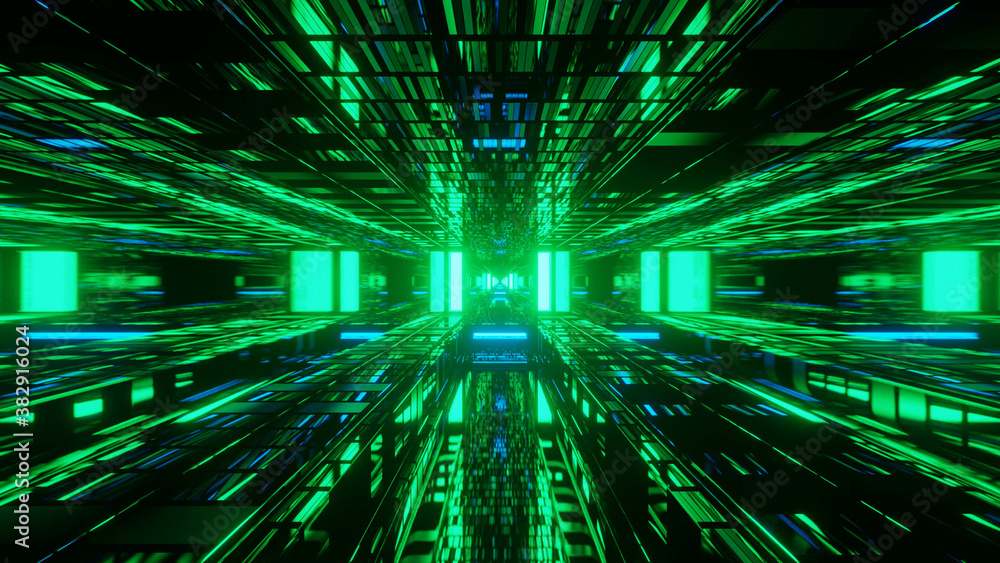 Grand Matrix Cyber Gleaming Port 4k uhd 3d illustration background ...