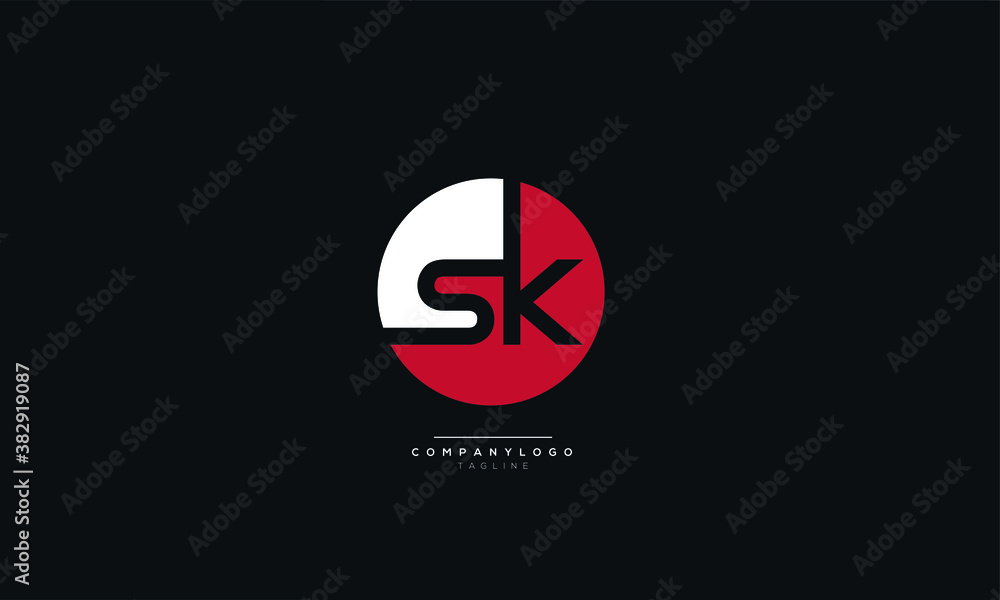 SK Letter Business Logo Design Alphabet Icon Vector Monogram Stock ...