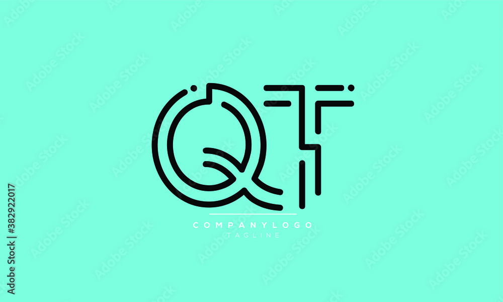 QT abstract initials monogram letter text alphabet logo design Stock ...