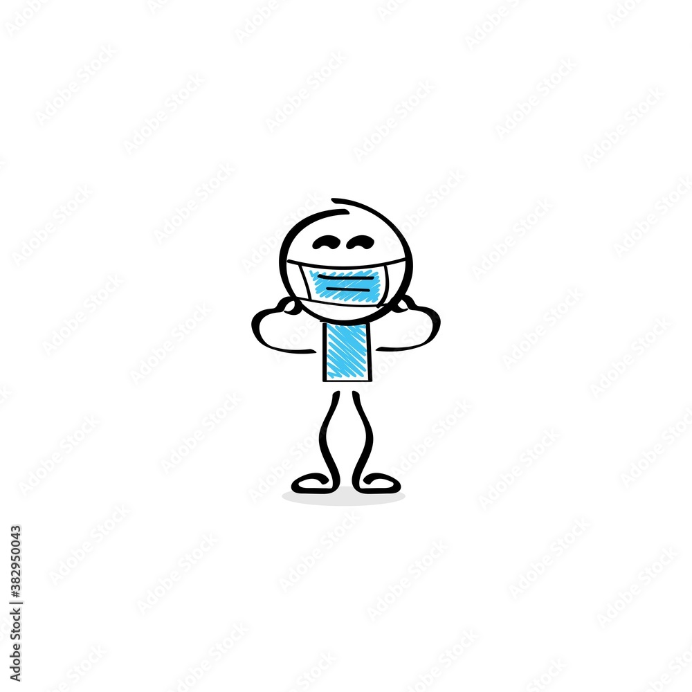 Covid-19 Prevention StickMan Figure Character Stock Vector | Adobe Stock