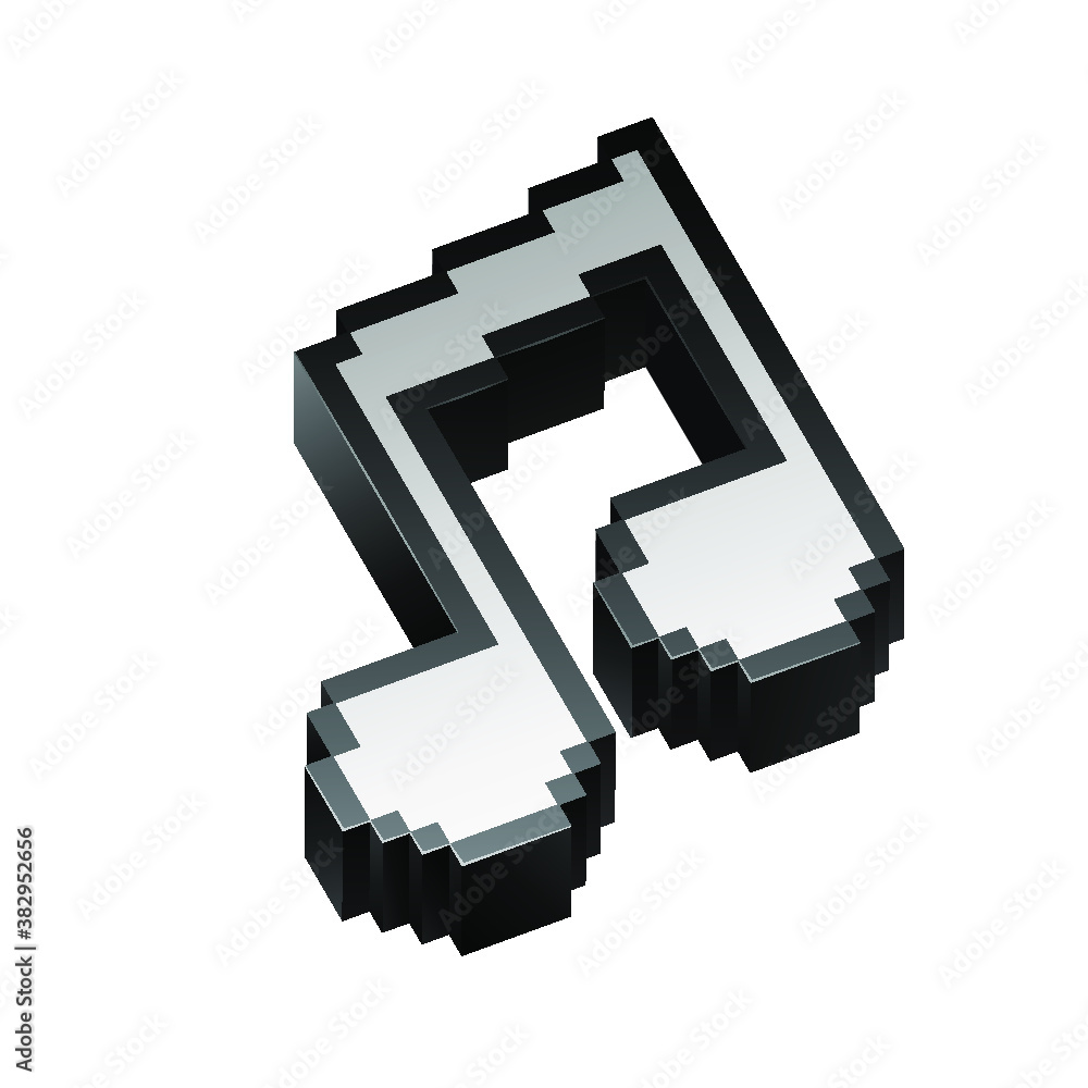 Pixiel note pixel art 3d style, isolated vector illustration, Design ...