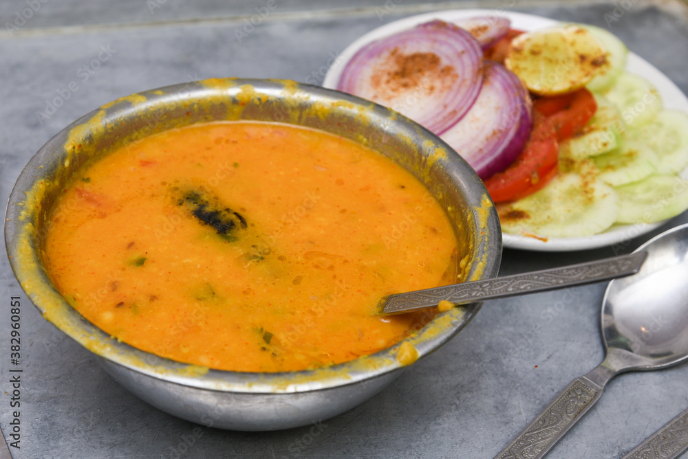 Spicy dal fry, dhal curry popular traditional North or South Indian ...