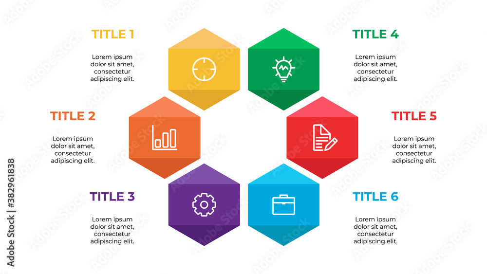 infographic element, data visualization template vector, hexagon design ...