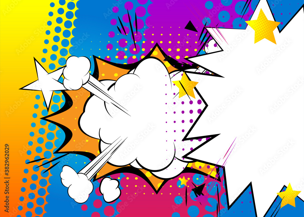 Cartoon design colored background. Comic book illustration. Vector ...