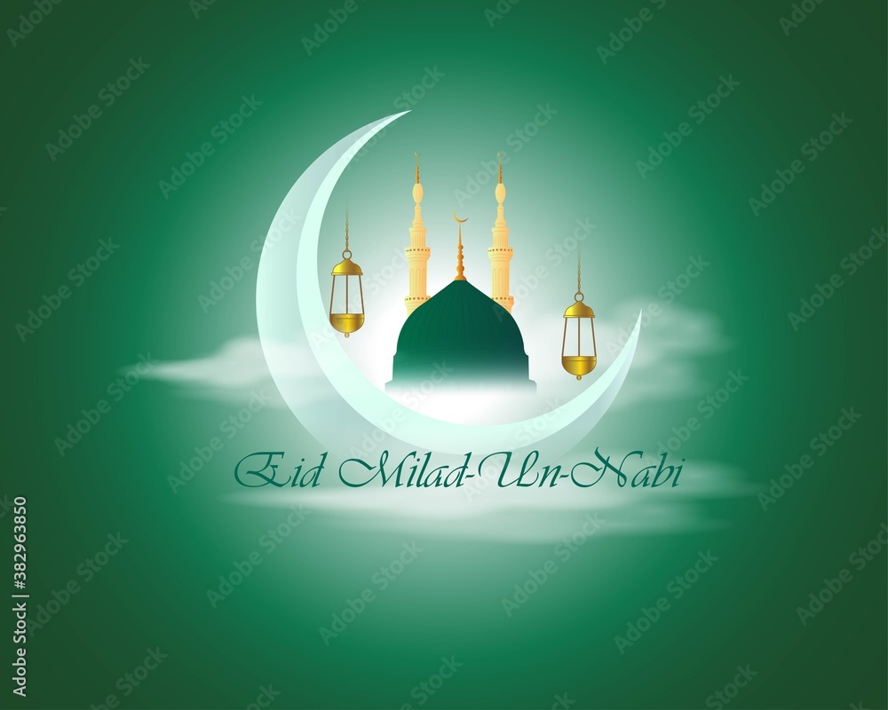 Vector illustration of Eid Milad-Un-Nabi means birth of the Prophet ...