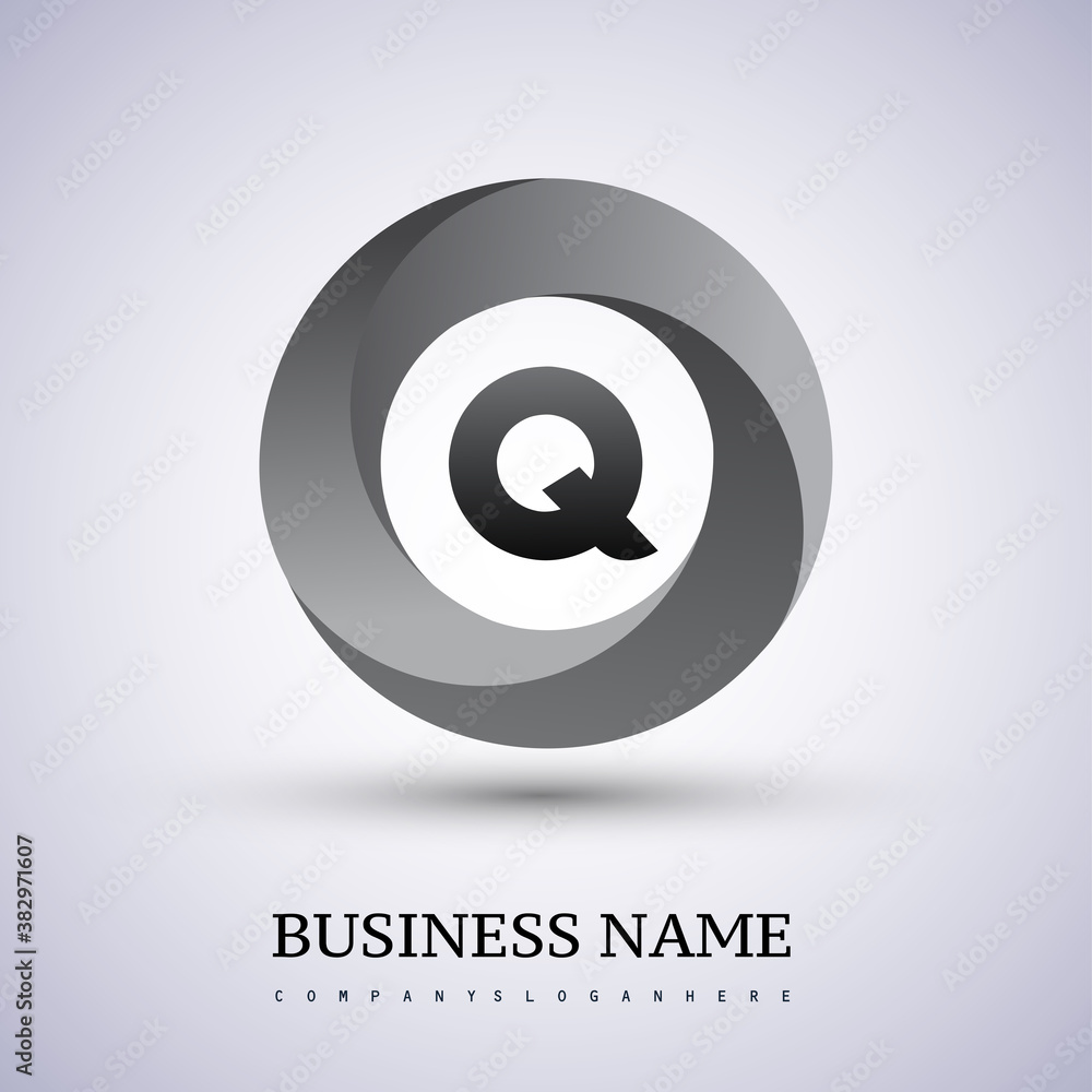 Letter Q logo with colorful splash background, letter combination logo ...