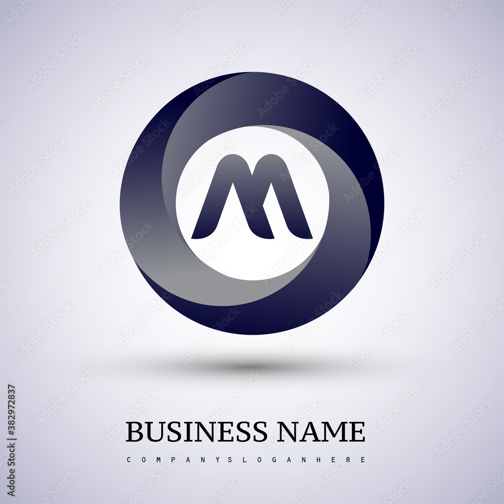 Letter M logo with colorful splash background, letter combination logo design for creative ...