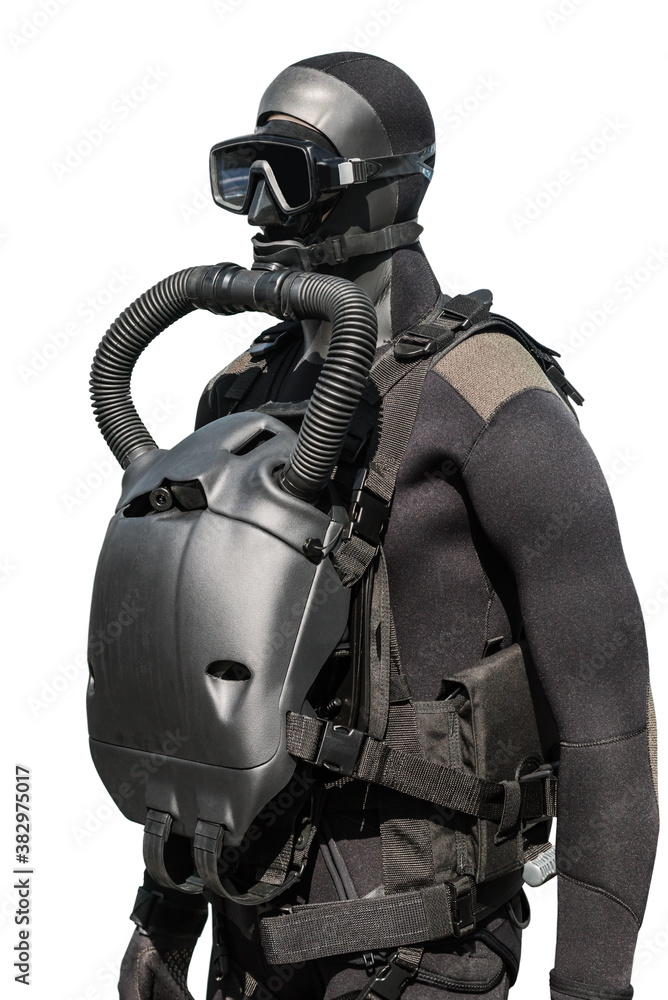 diving suit of the diver in the Navy the Navy is isolated on a white ...