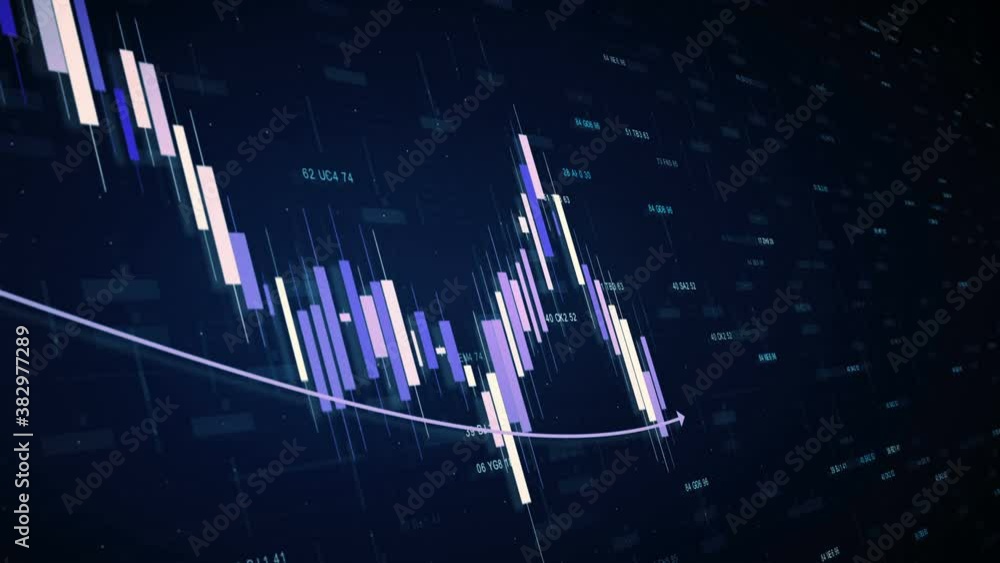 Candle stick chart in stock exchange market.Color Candlestick HUD ...