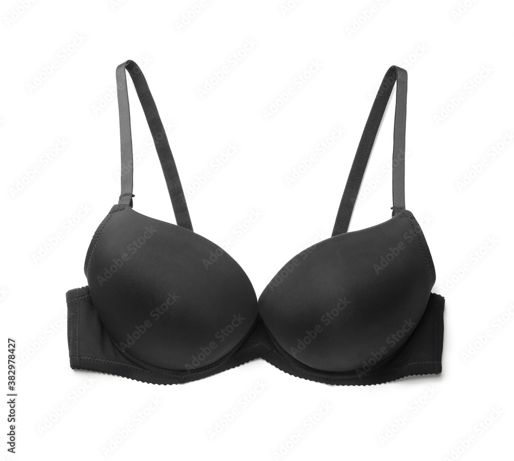 Stylish female bra on white background Stock Photo | Adobe Stock