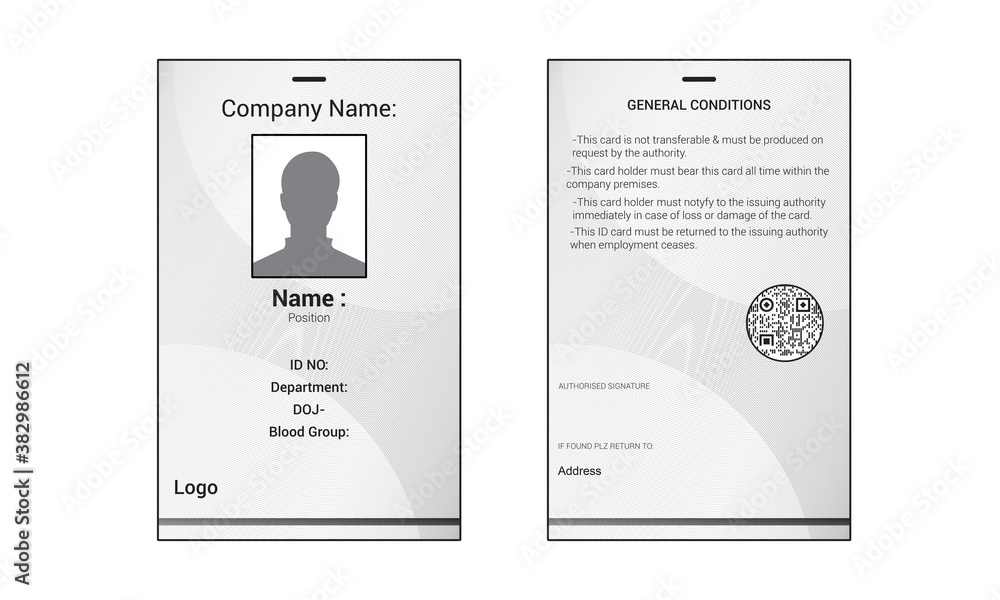 New ID card for New Employee Stock Vector | Adobe Stock