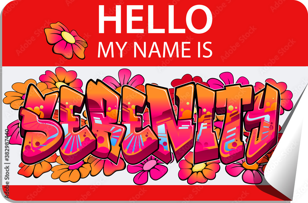 Serenity Graffiti Name Design Stock Vector | Adobe Stock
