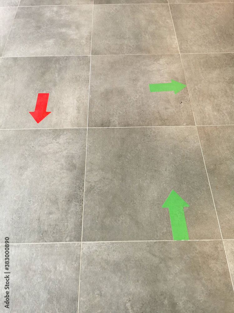 Epidemic protection measures two way direction for customers. Social ...