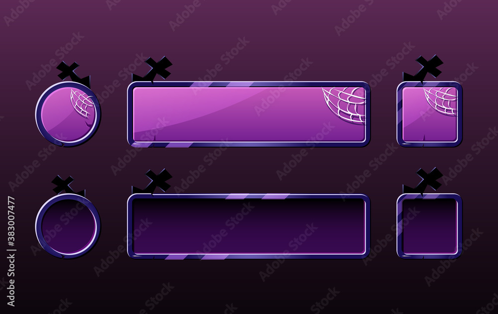 Set of Halloween button for game ui asset elements vector illustration ...