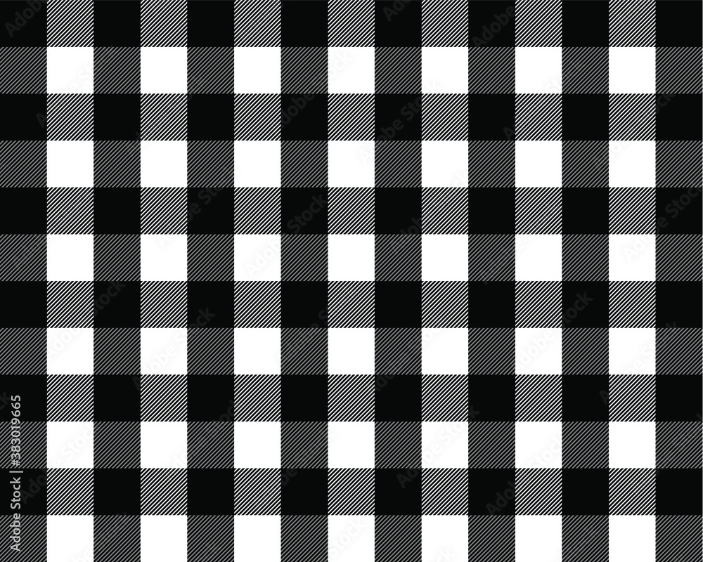 seamless vector gingham black check pattern เวกเตอร์สต็อก | Adobe Stock