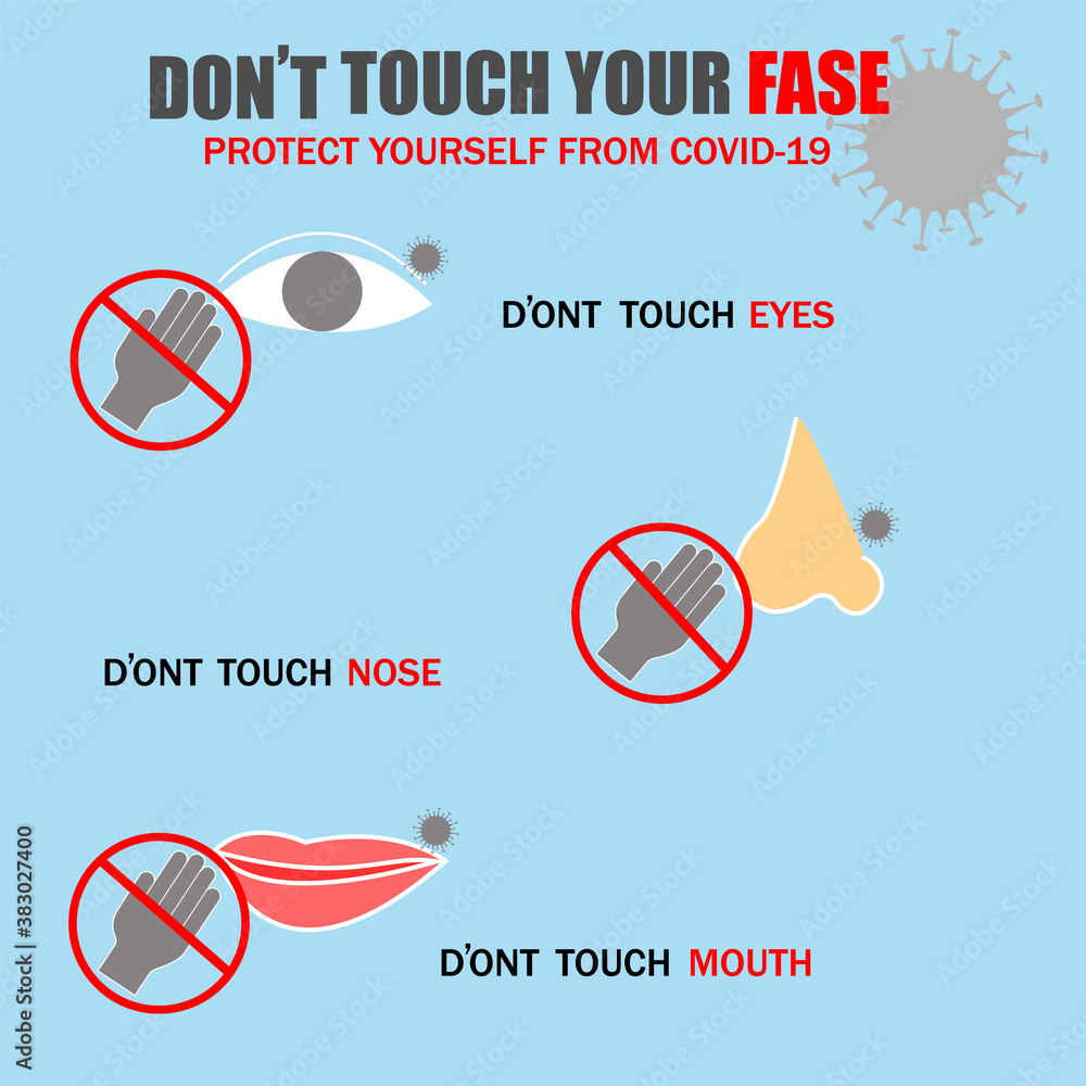Dont Touch Your Face stop coronavirus poster. Health Warning Symbol ...