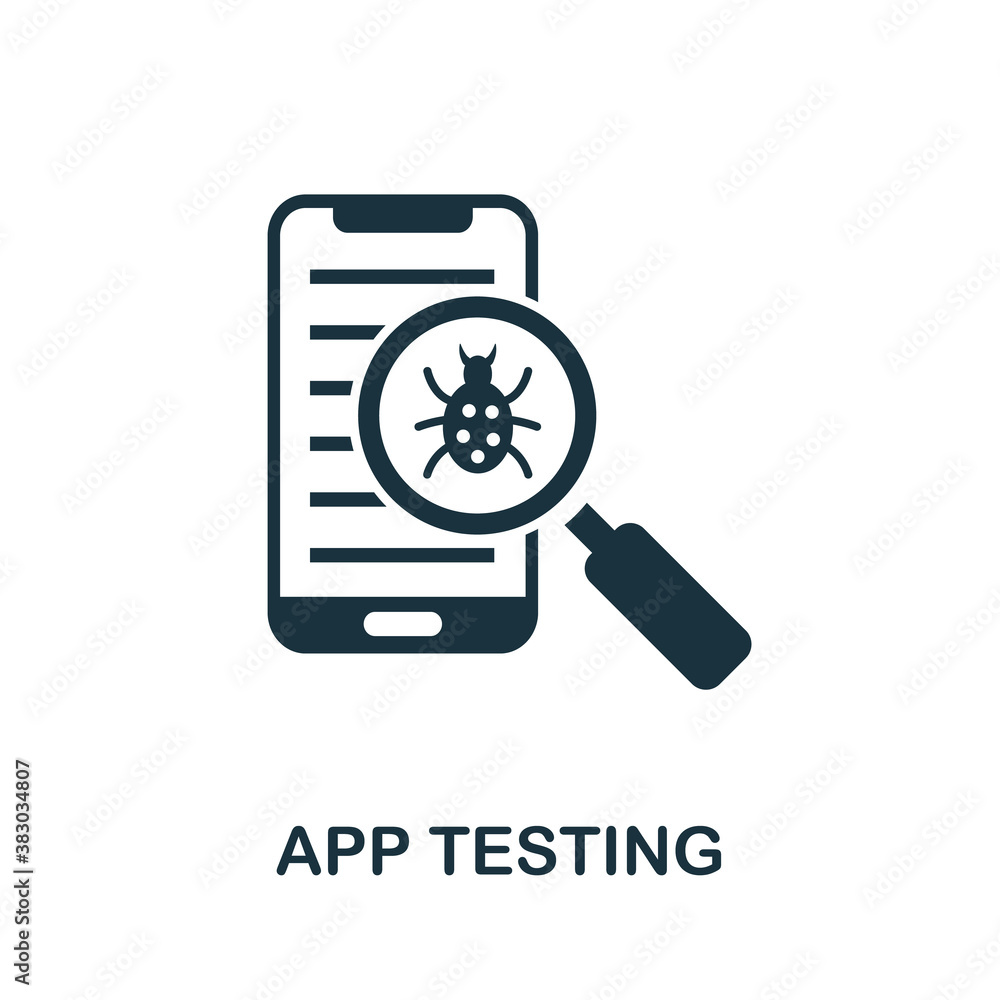App Testing icon. Simple element from app development collection ...