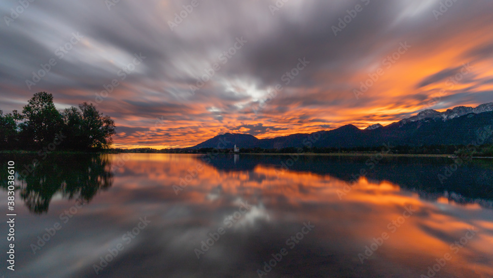 Amazing views from the Forggensee lake in Germany with view of ...