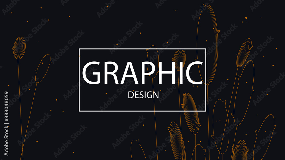 Vintage dark horizontal geometric banner. Trendy minimalist vector ...